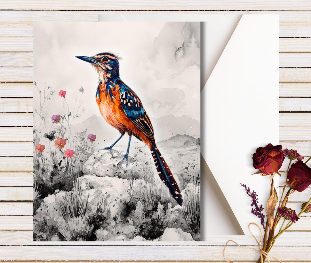 Roadrunner Stationery: Arizona Desert Watercolor Greeting Card Set - Etsy