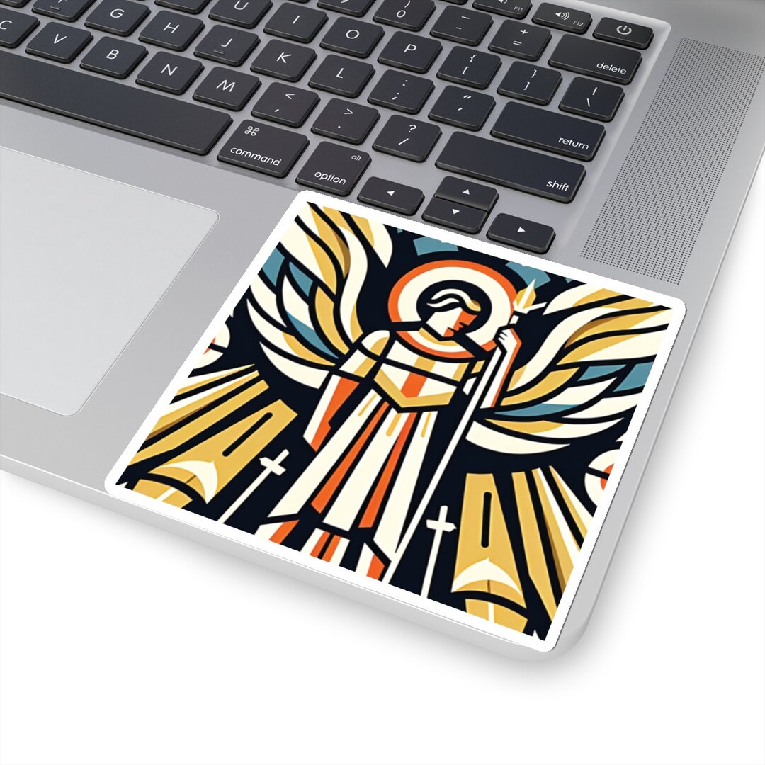 Saint Michael the Archangel Art Deco Stickers, Kiss-cut Vinyl Stickers ...