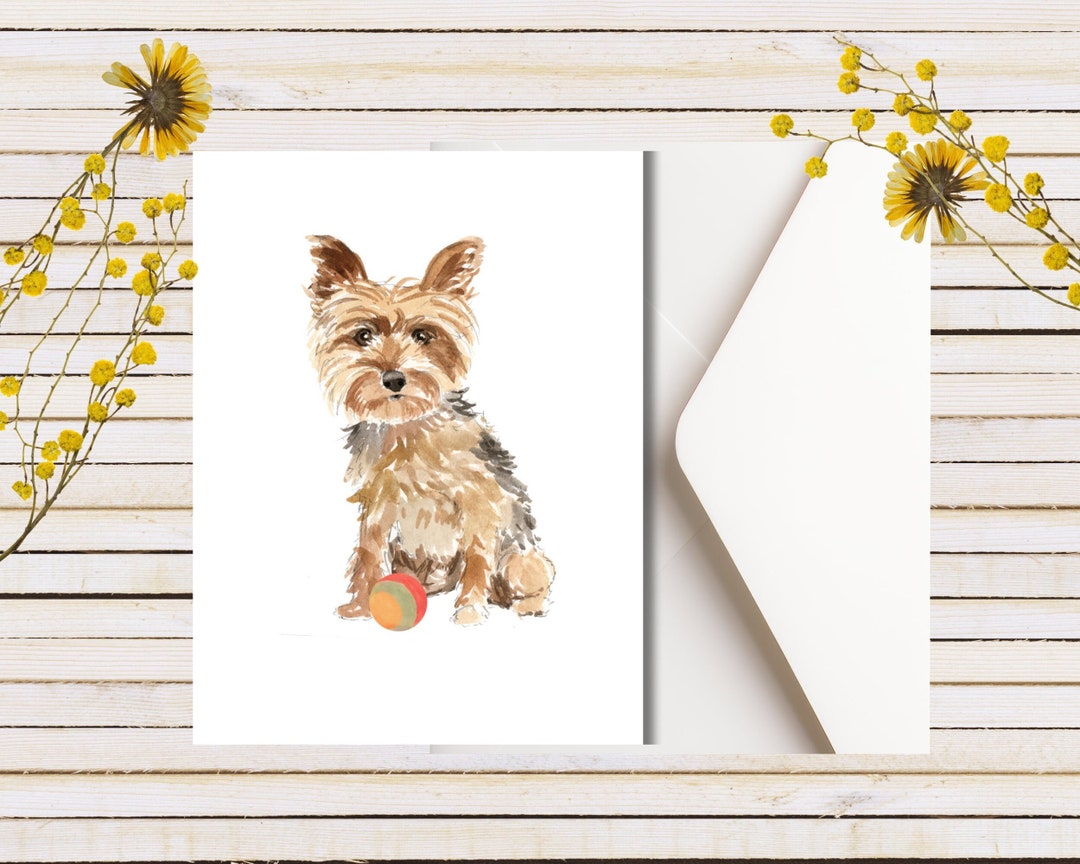 Watercolor Yorkie Dog Gift Card Set, Note Cards, Dog Lover Gifts ...