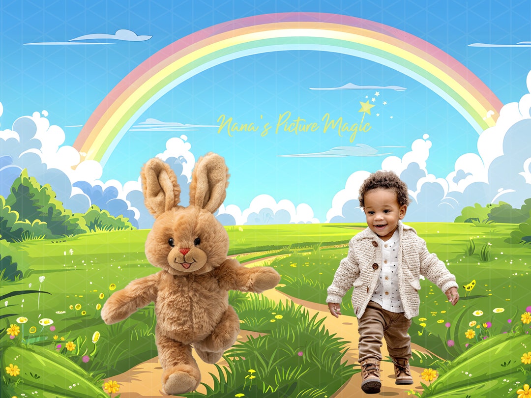 EASTER DIGITAL BACKGROUND, Spring Digital Background, Path, Bunny ...