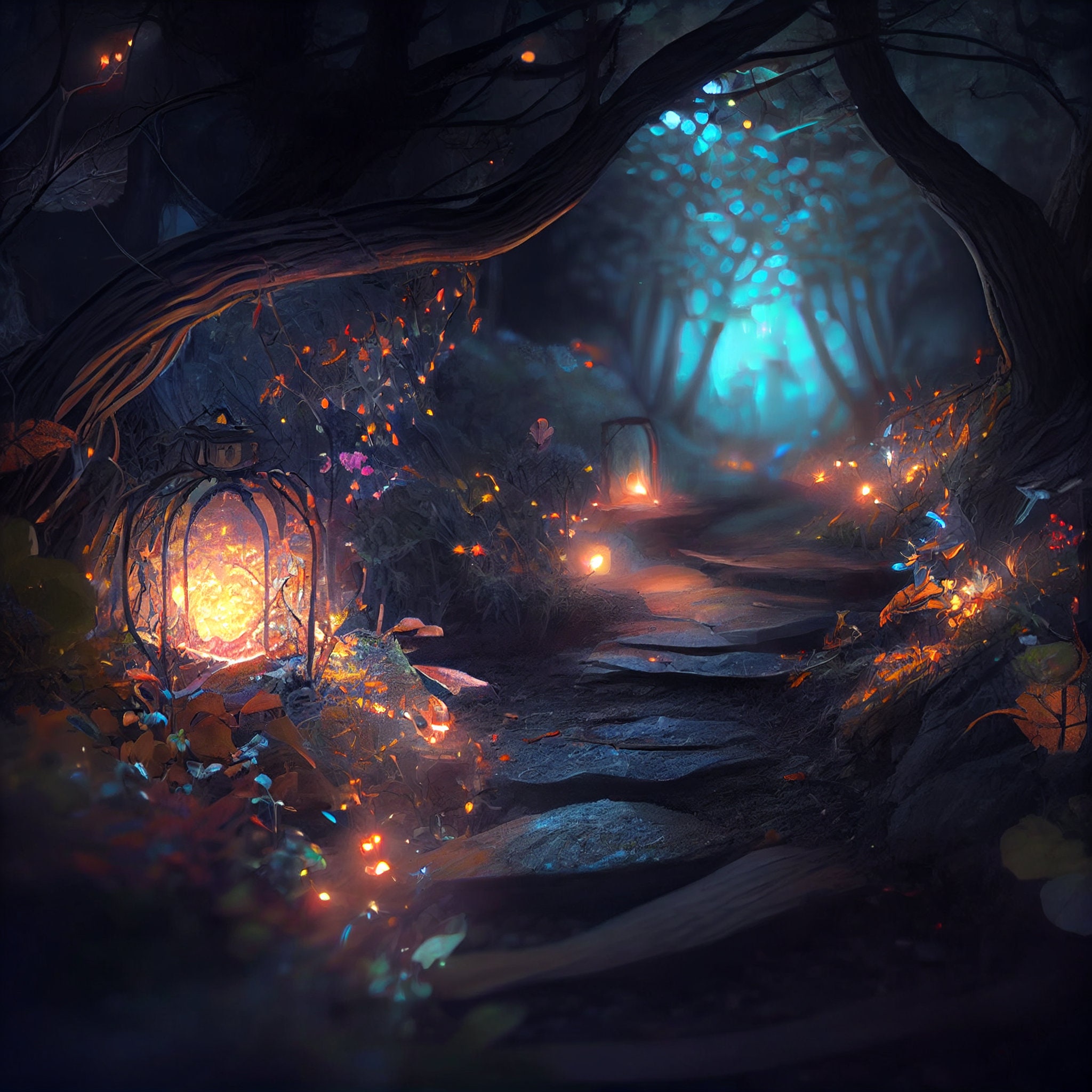 FAIRY BACKGROUND & OVERLAYS - Instant Download, Magical, Forest, Path ...