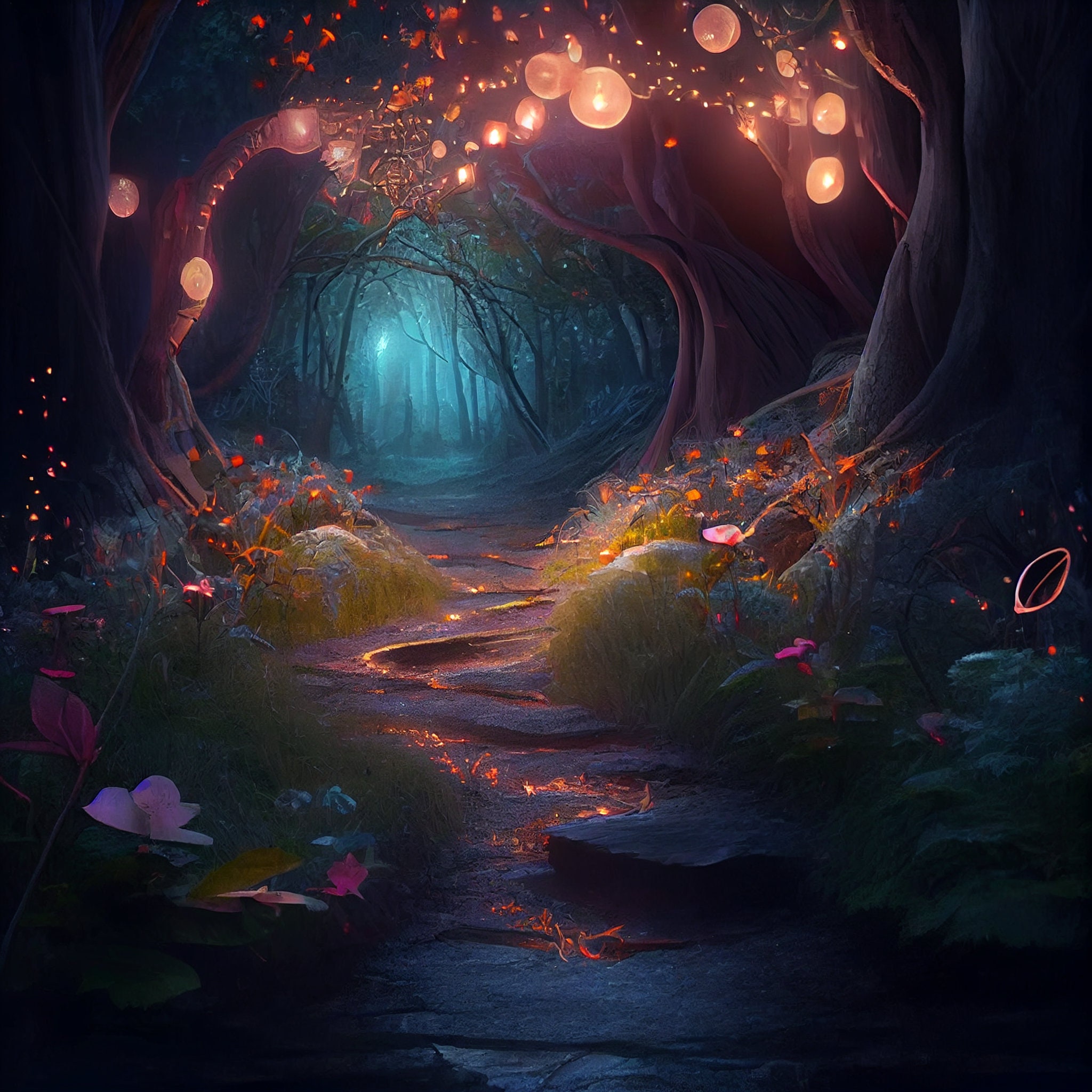 FAIRY BACKGROUND & OVERLAYS - Instant Download, Magical, Forest, Path ...