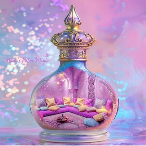 MAGIC DIGITAL BACKGROUND - 5 Genie Bottles, Mystical Backdrop ...