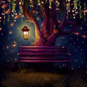 MAGICAL BACKGROUND BACKDROP - 4 Benches - Instant Download - Composite ...