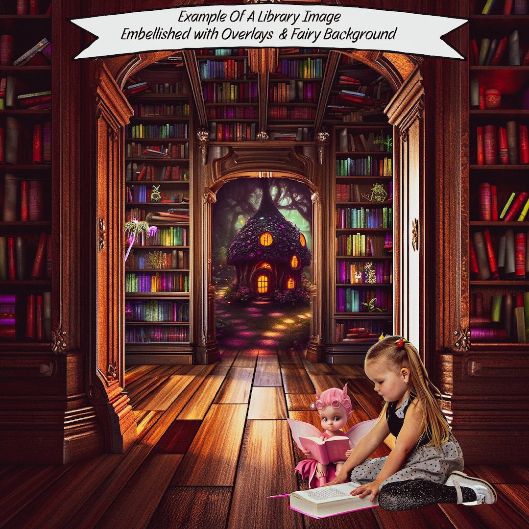 18 LIBRARY BACKGROUNDS BACKDROPS Fantasy Fairy Tale - Etsy