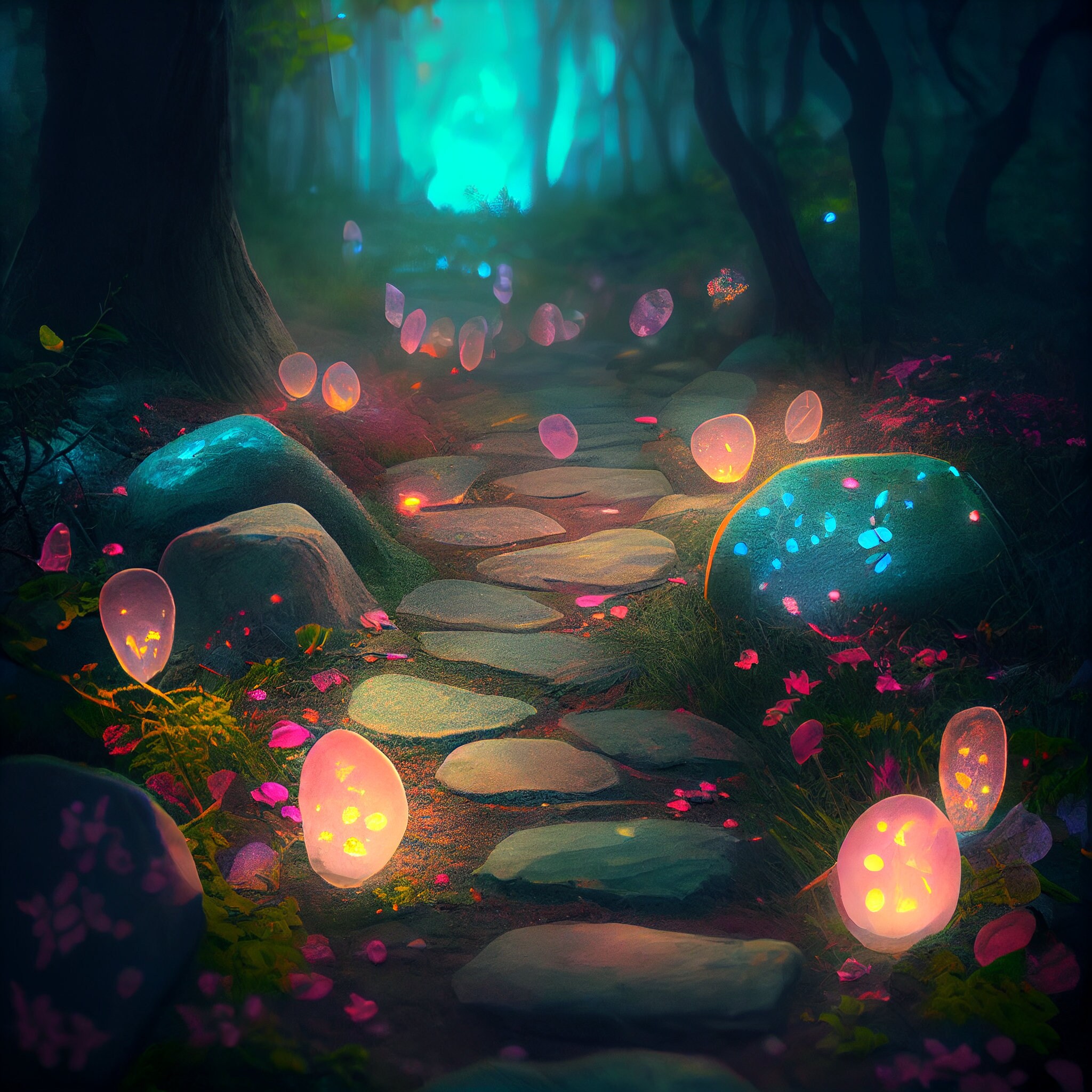 FAIRY BACKGROUND & OVERLAYS - Instant Download, Magical, Forest, Path ...