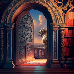 BACKGROUNDS BACKDROPS DOORWAY - Bundle 36 Magical Library Scenes ...