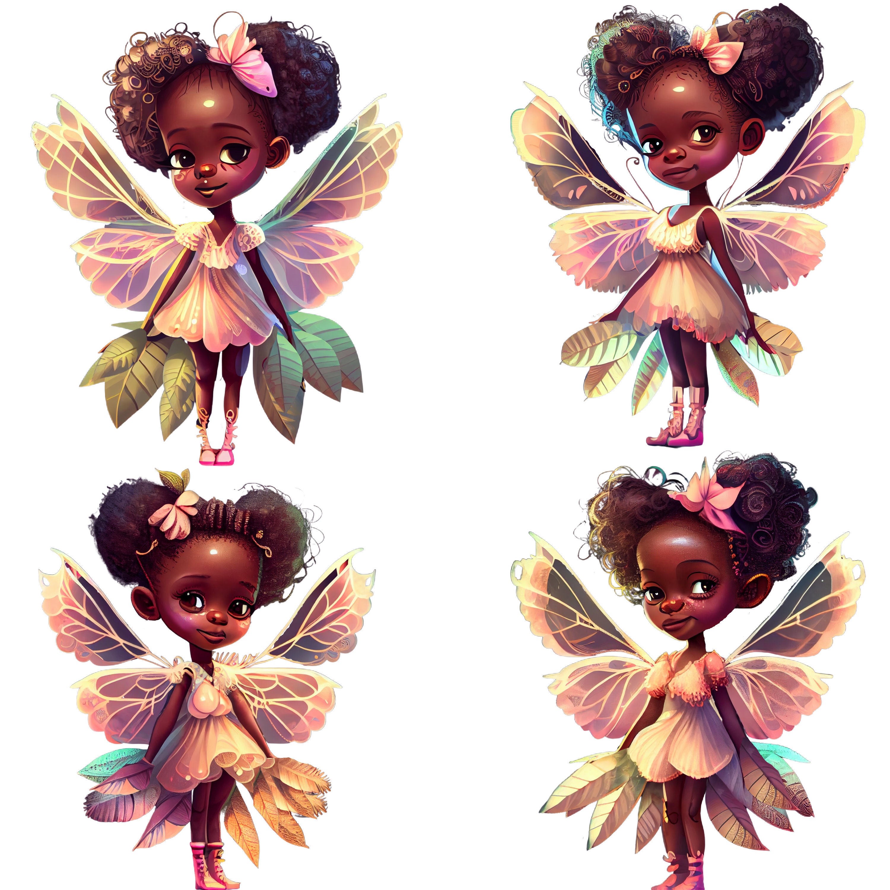 20 PNG OVERLAY FAIRIES Brown Skinned Set Clip Art - Etsy Australia