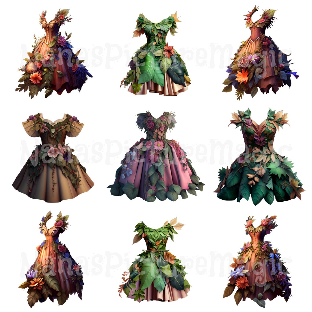 Organic FAIRY DRESSES 30 PNG , Overlays, Composites, Designers, Digital ...