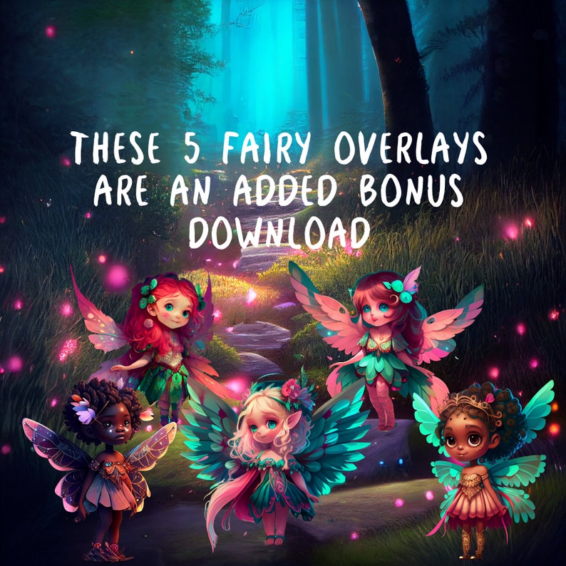 FAIRY BACKGROUND & OVERLAYS Instant Download Magical - Etsy