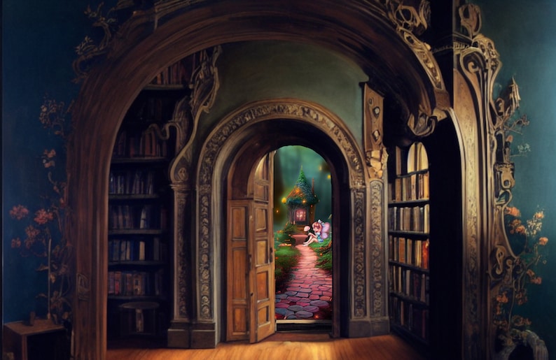 BACKGROUNDS BACKDROPS DOORWAY Bundle 36 Magical Library - Etsy