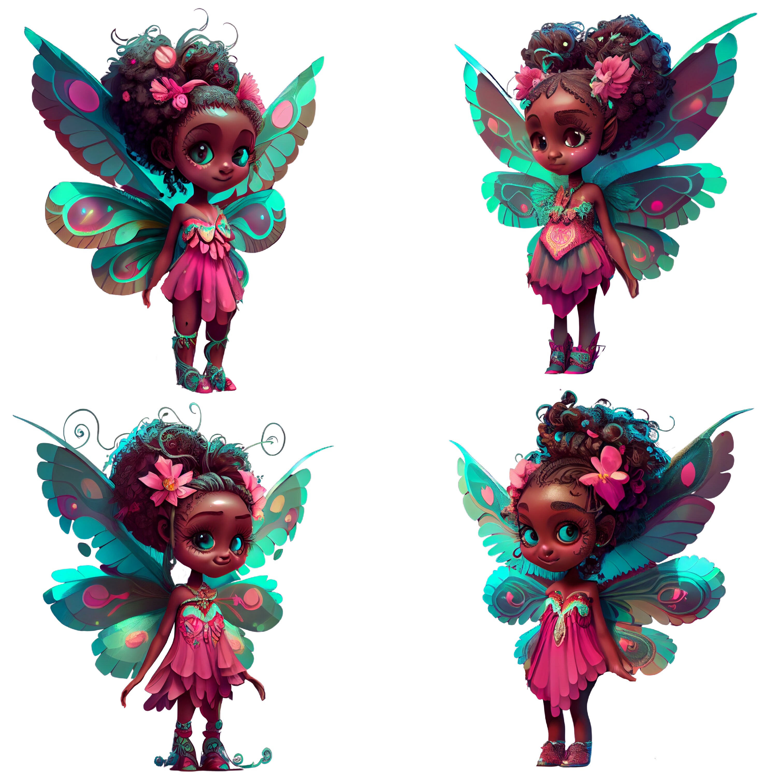 20 PNG OVERLAY FAIRIES Brown Skinned Set Clip Art - Etsy UK