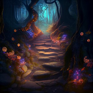 FAIRY BACKGROUND & OVERLAYS - Instant Download, Magical, Forest, Path ...