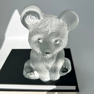 Viking Large Frosted Glass Teddy Bear Animal Figurine. Glass ...