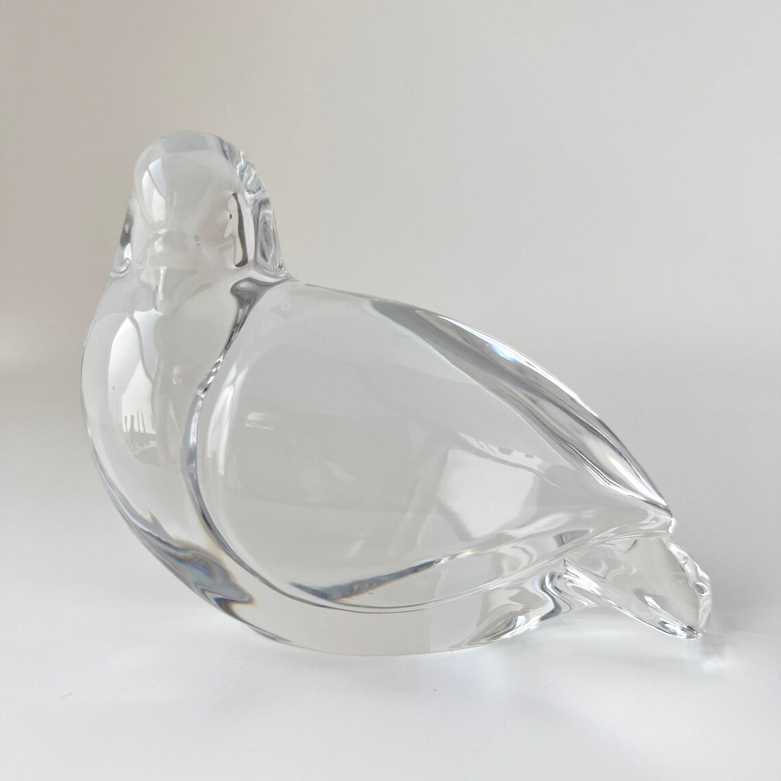Vintage Val Saint Lambert Crystal Dove Figurine: Belgian Glass Bird ...