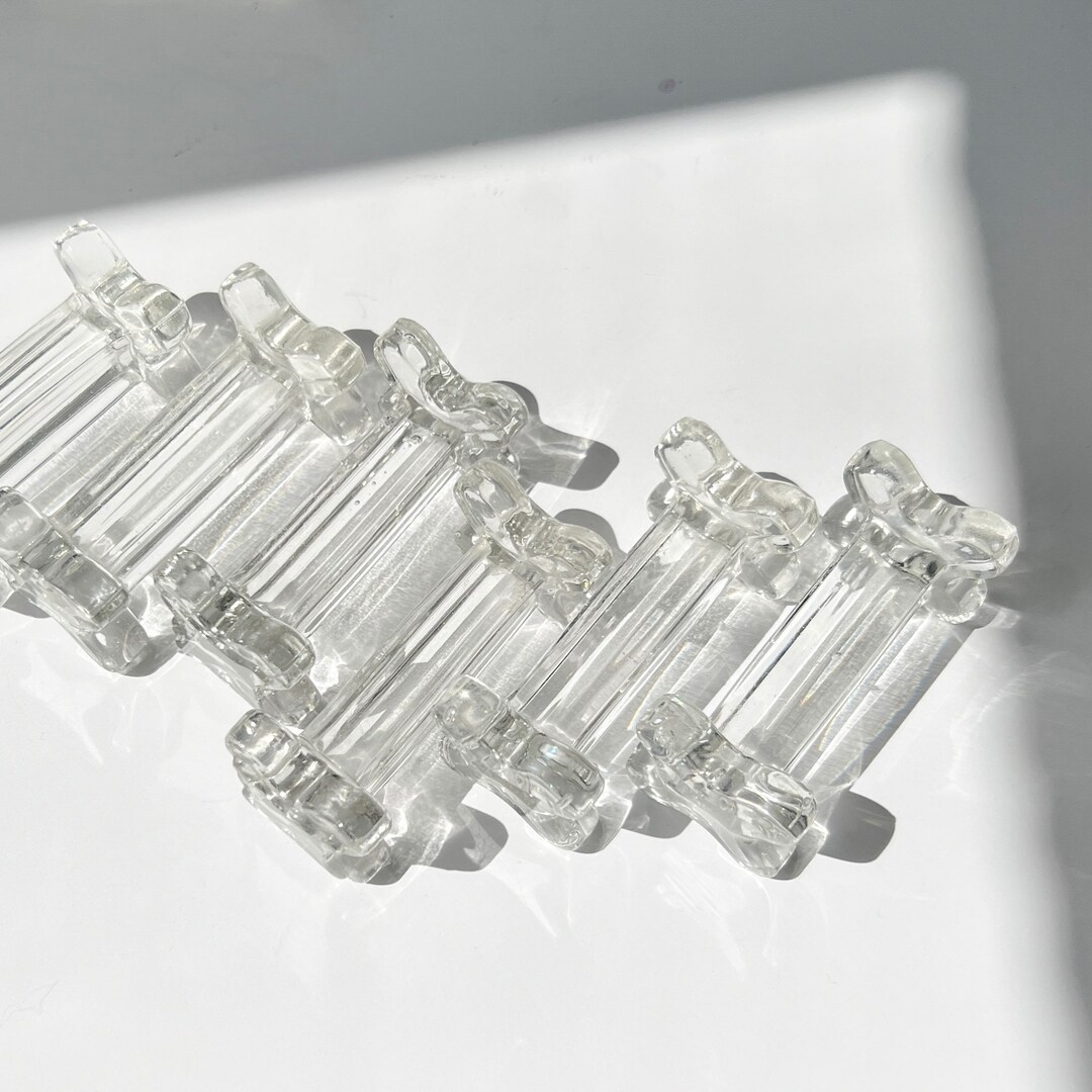 Vintage French Glass Knife Rest. Set of 6 Glass Cutlery Knife Rest ...