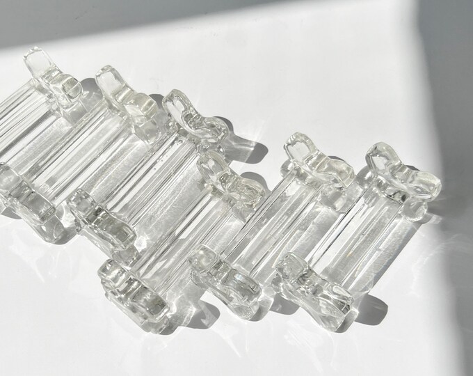 Vintage French Glass Knife Rest. Set of 6 Glass Cutlery Knife Rest ...