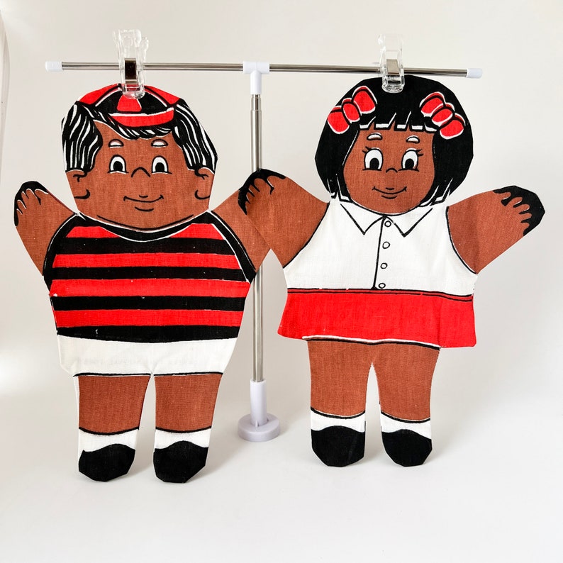 Educational Hand Puppet Set. Black Boy and Girl Hand Puppets. - Etsy