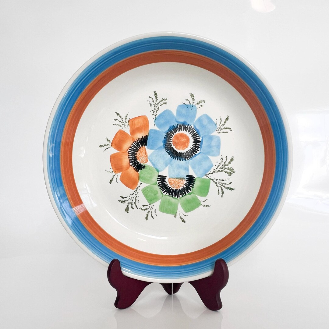 Midcentury Modern - Ved Besio Figlio Floral Ceramic Deep Dish Platter ...