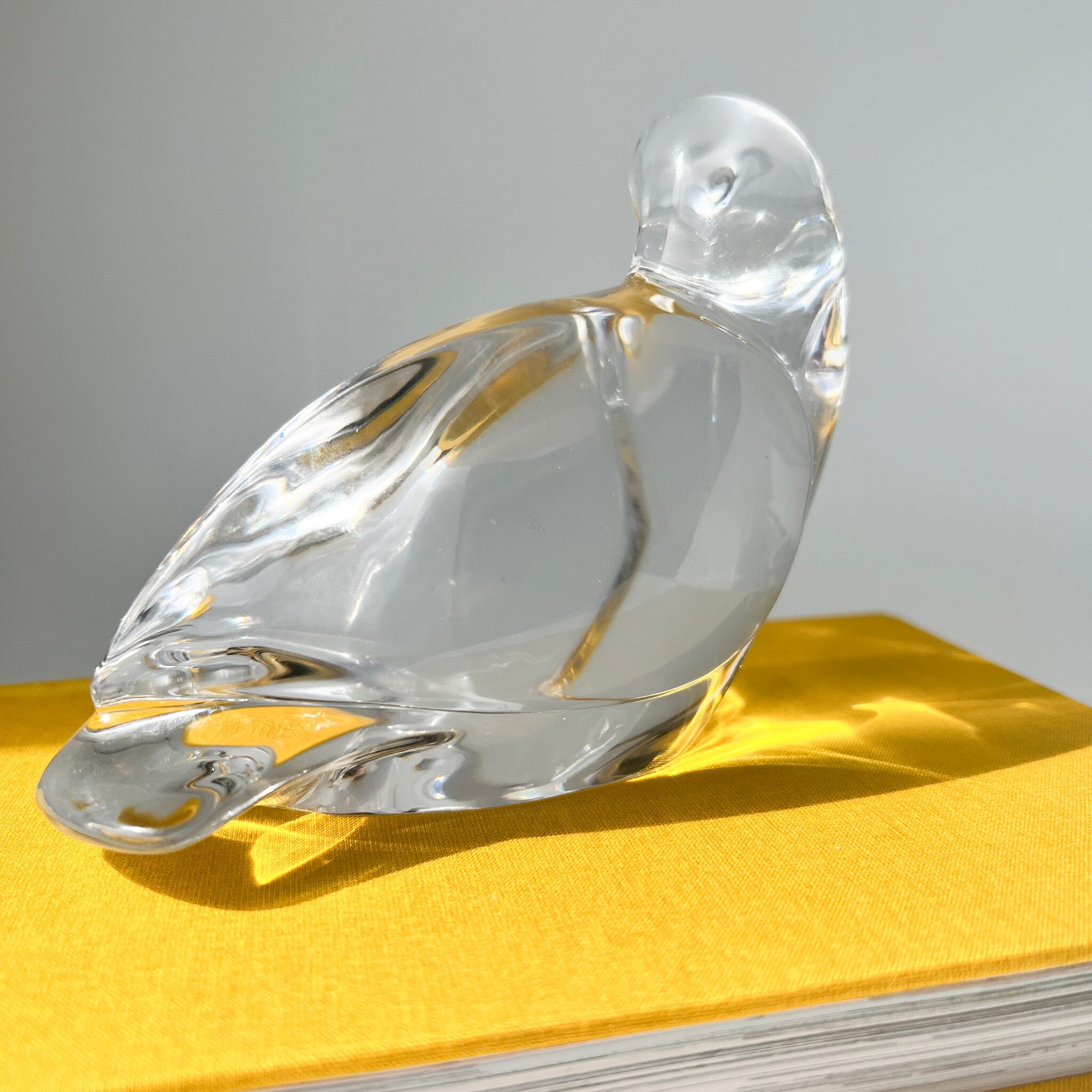 Vintage Val Saint Lambert Crystal Dove Figurine: Belgian Glass Bird ...