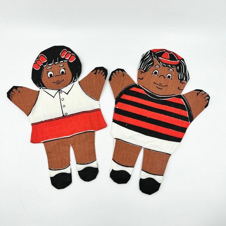 Educational Hand Puppet Set. Black Boy and Girl Hand Puppets. - Etsy