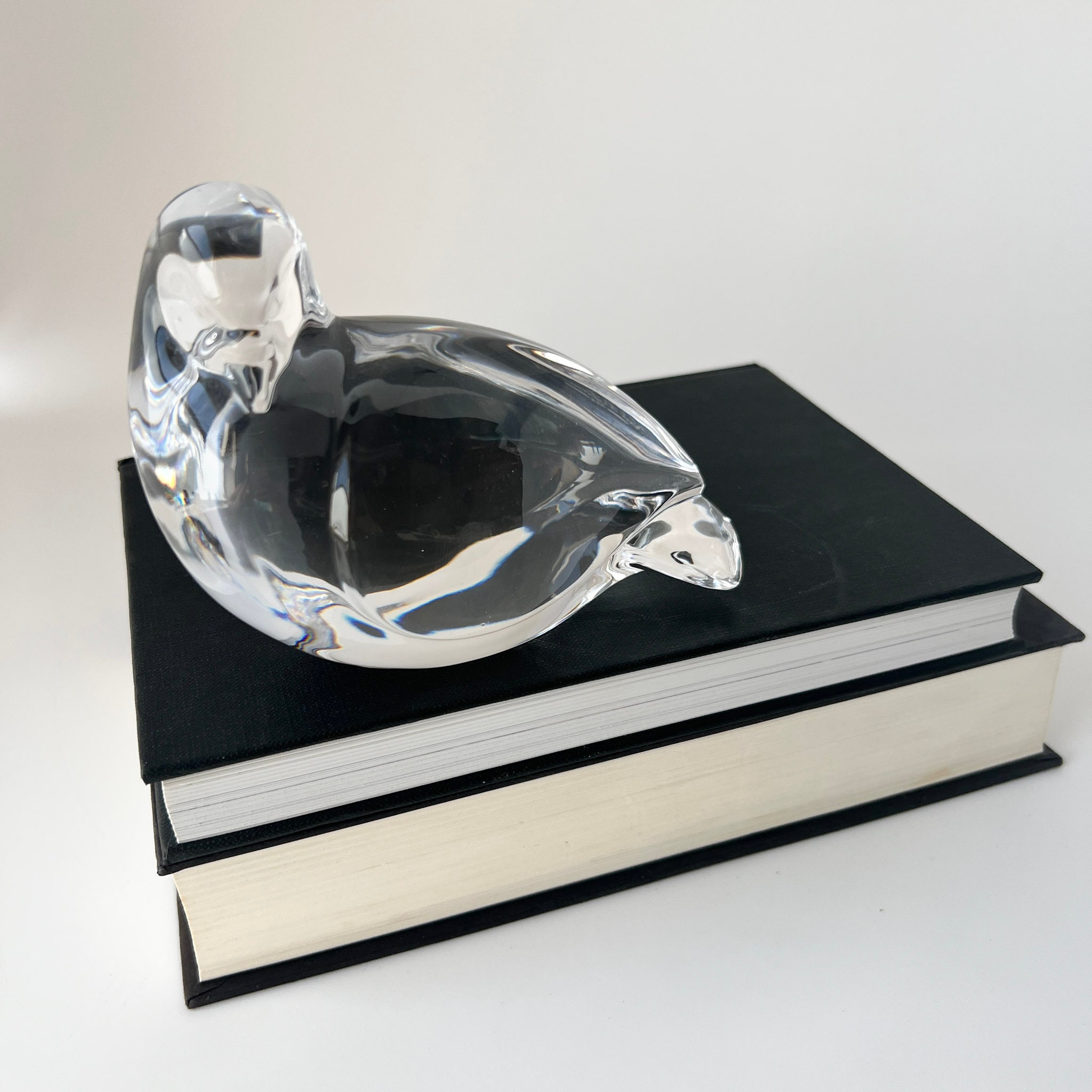 Vintage Val Saint Lambert Crystal Dove Figurine: Belgian Glass Bird ...