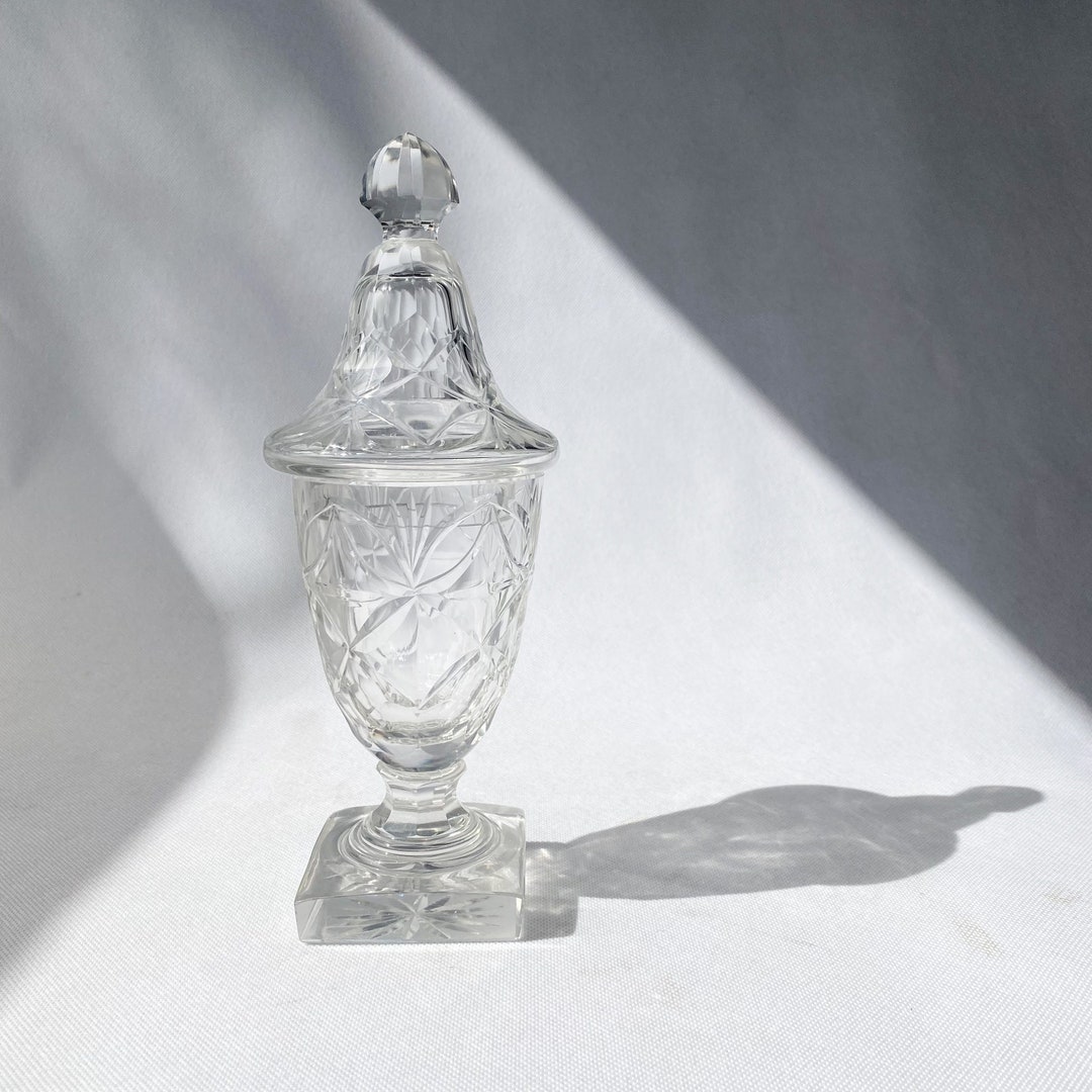 Val Saint Lambert Crystal Jar: Antique Vanity Dresser Piece - Etsy