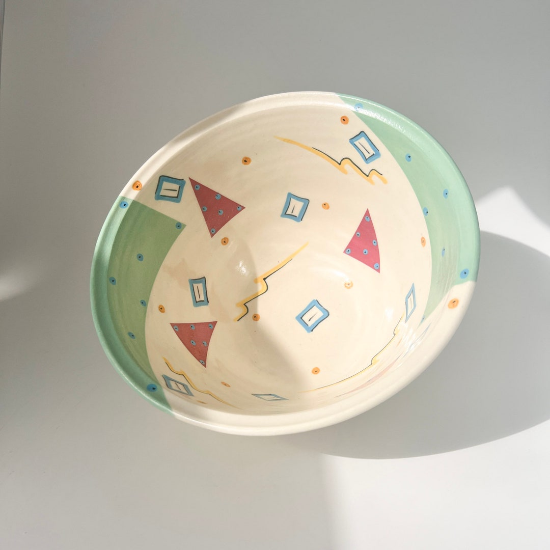 1980s Kelly Swope Memphis Modern Style Mixing Bowl. Deep Mixing Bold ...