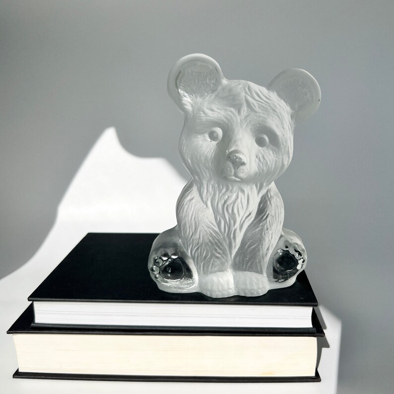 Viking Large Frosted Glass Teddy Bear Animal Figurine. Glass - Etsy
