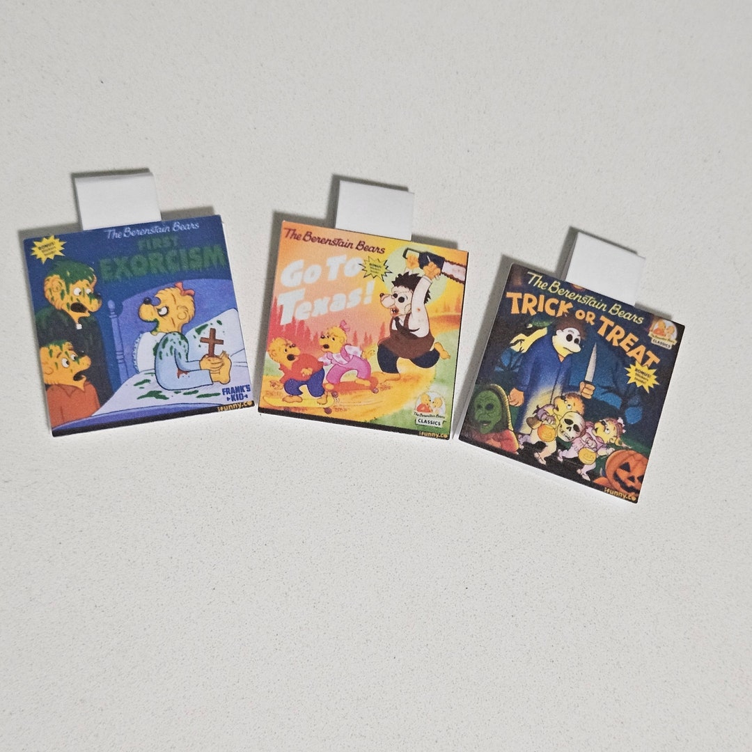 Berenstain/berstein Bears Style Horror Covers Magnetic Bookmarks Set of ...