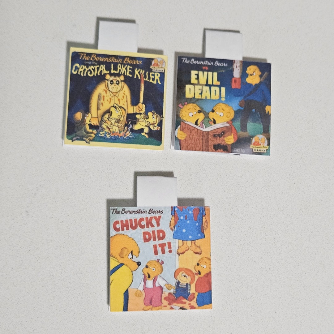 Berenstain/berstein Bears Style Horror Covers Magnetic Bookmarks Set of ...