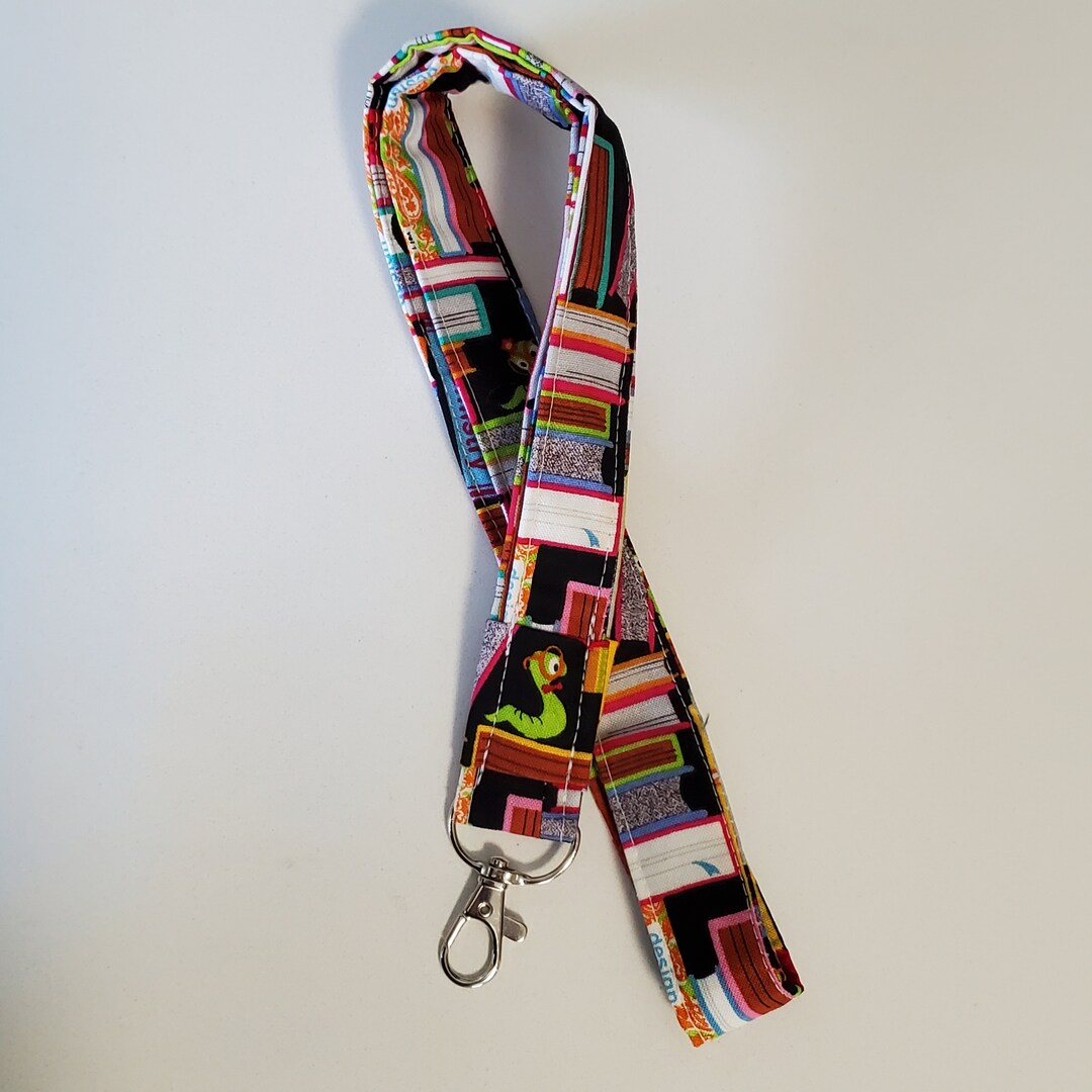 20 Pattern Choices - Book-themed Neck Lanyard - Bookish Lanyard - ID ...