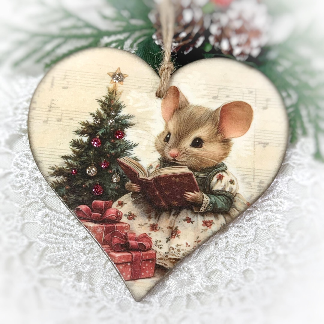 Christmas Eve Vintage Style Mouse Ornament, Nostalgic Christmas ...