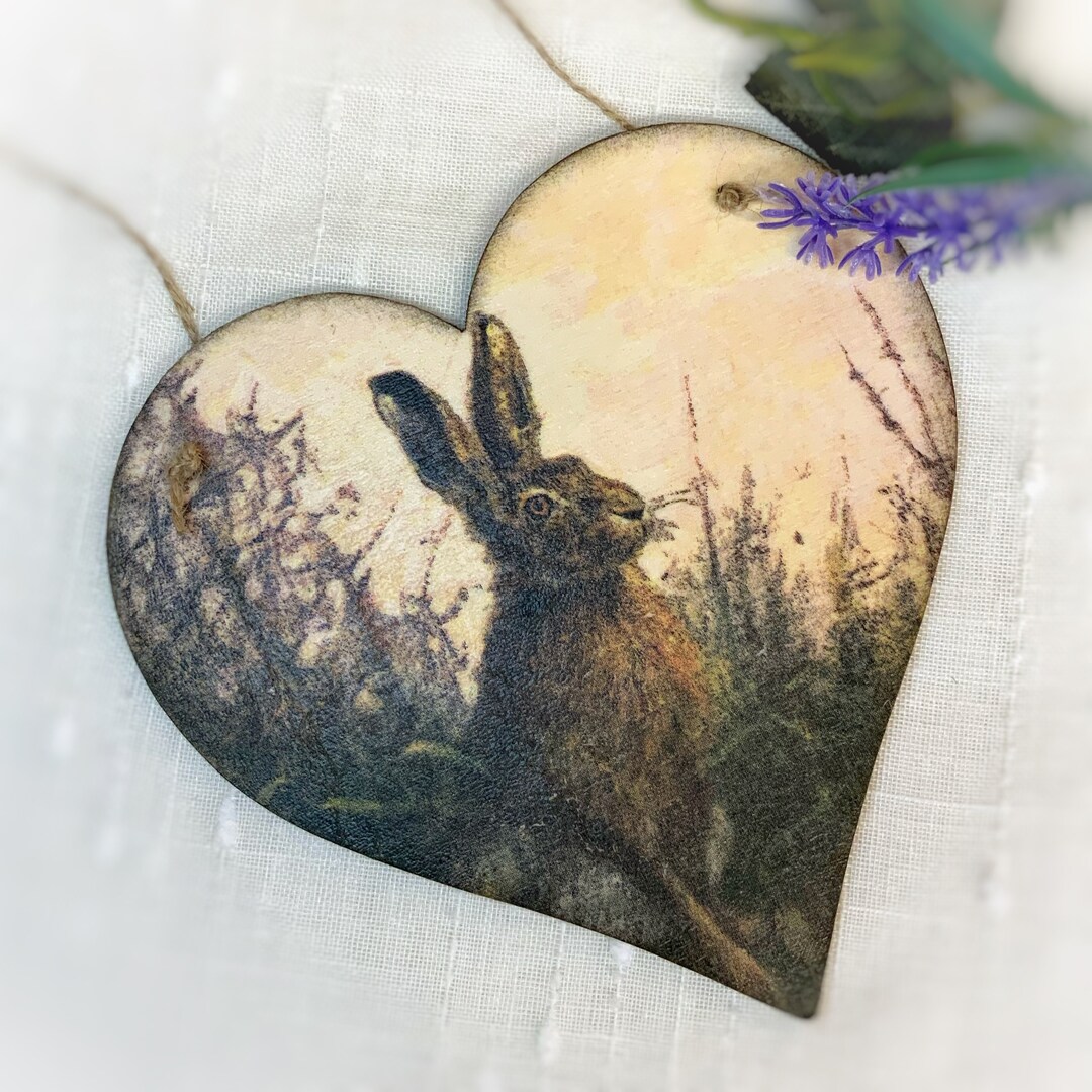 Large Wooden Heart Hare Decoration Hare Gift Hare Rabbit - Etsy