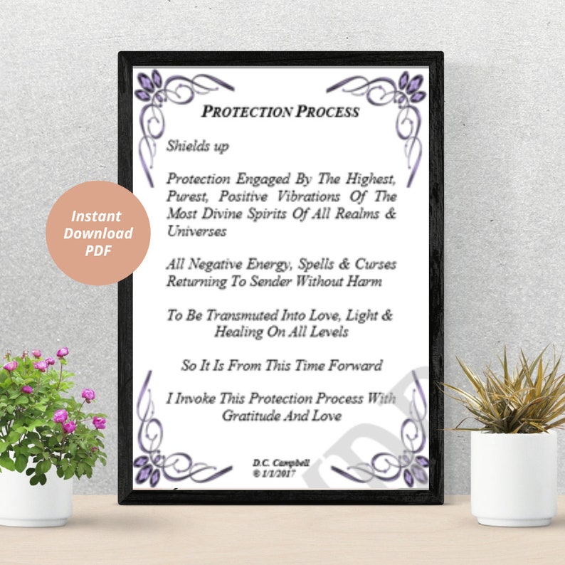 Protection Process Poem by Dot Campbell Printable PDF Instant Download ...