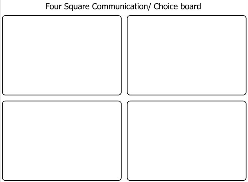 4 Square Choice board/ Communication Board template | Etsy