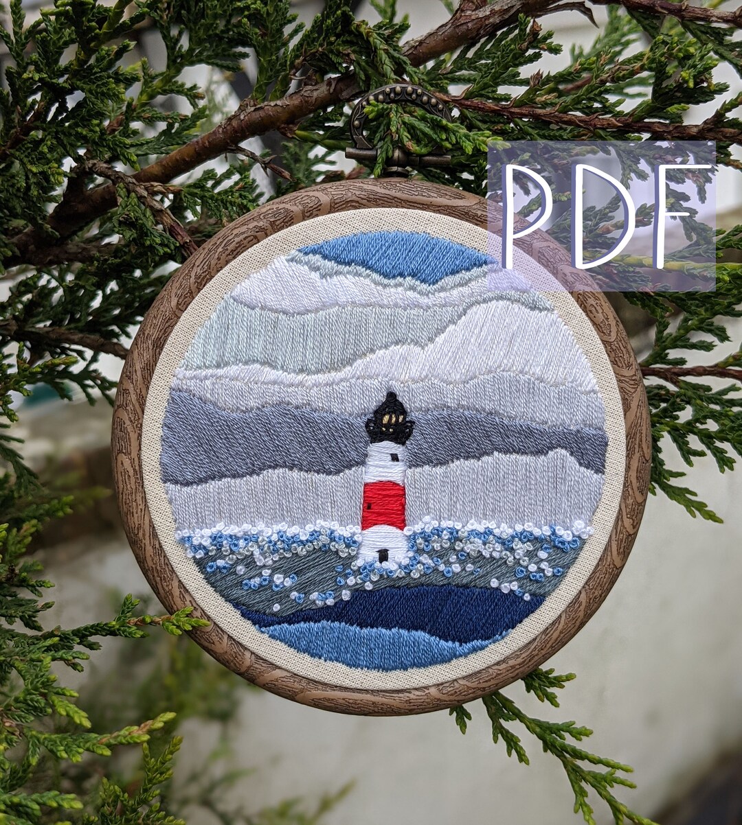 Lighthouse Embroidery Pattern PDF Guide Sea Landscape - Etsy