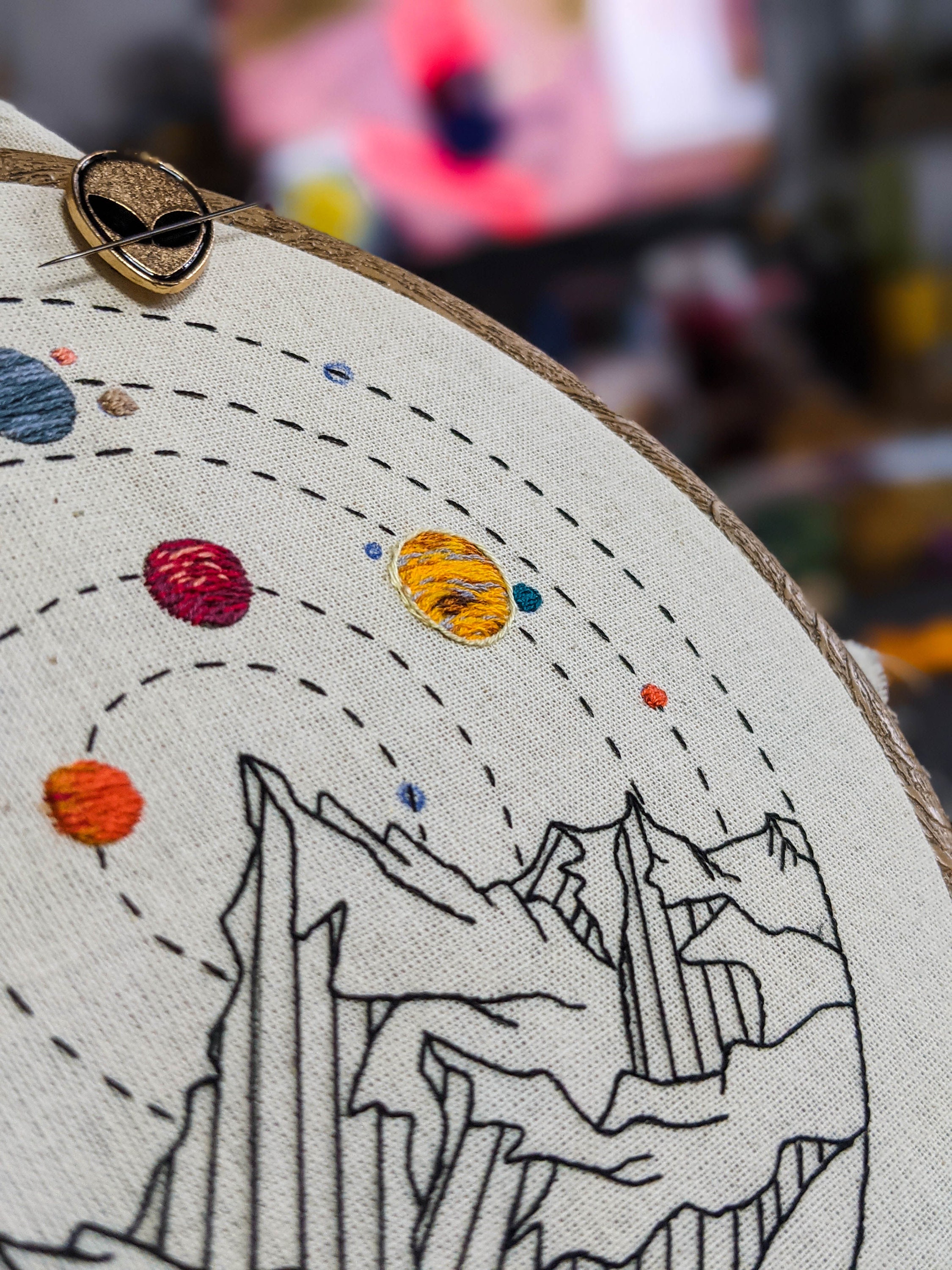 Mountain Solar System Embroidery Pattern PDF Guide Space - Etsy