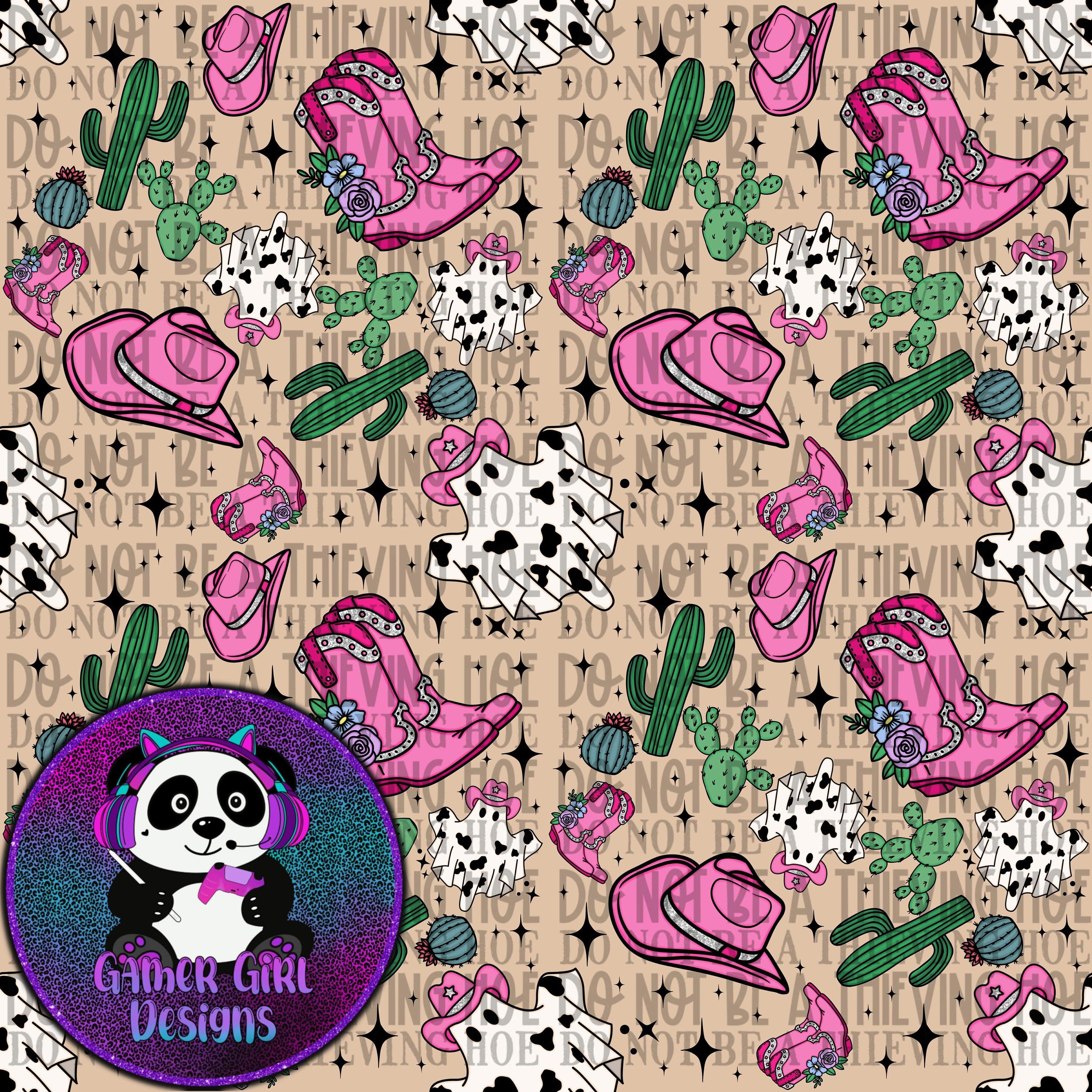 Pink Cowgirl Ghost tan Seamless Png Download - Etsy