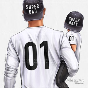 Instant Download “super Dad” Clipart, Daddy and Baby Boy, Super Dad ...
