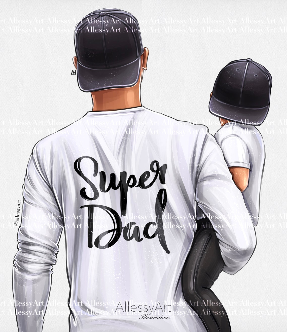 Instant Download super Dad Clipart Daddy and Baby Boy - Etsy