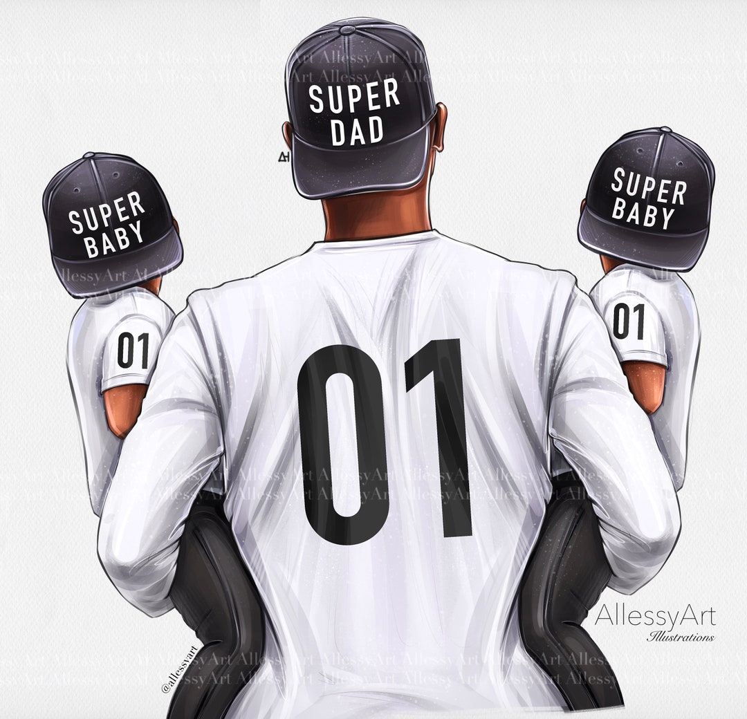 Instant Download Super Dad Clipart,daddy Twin Boys,super Dad & Super ...