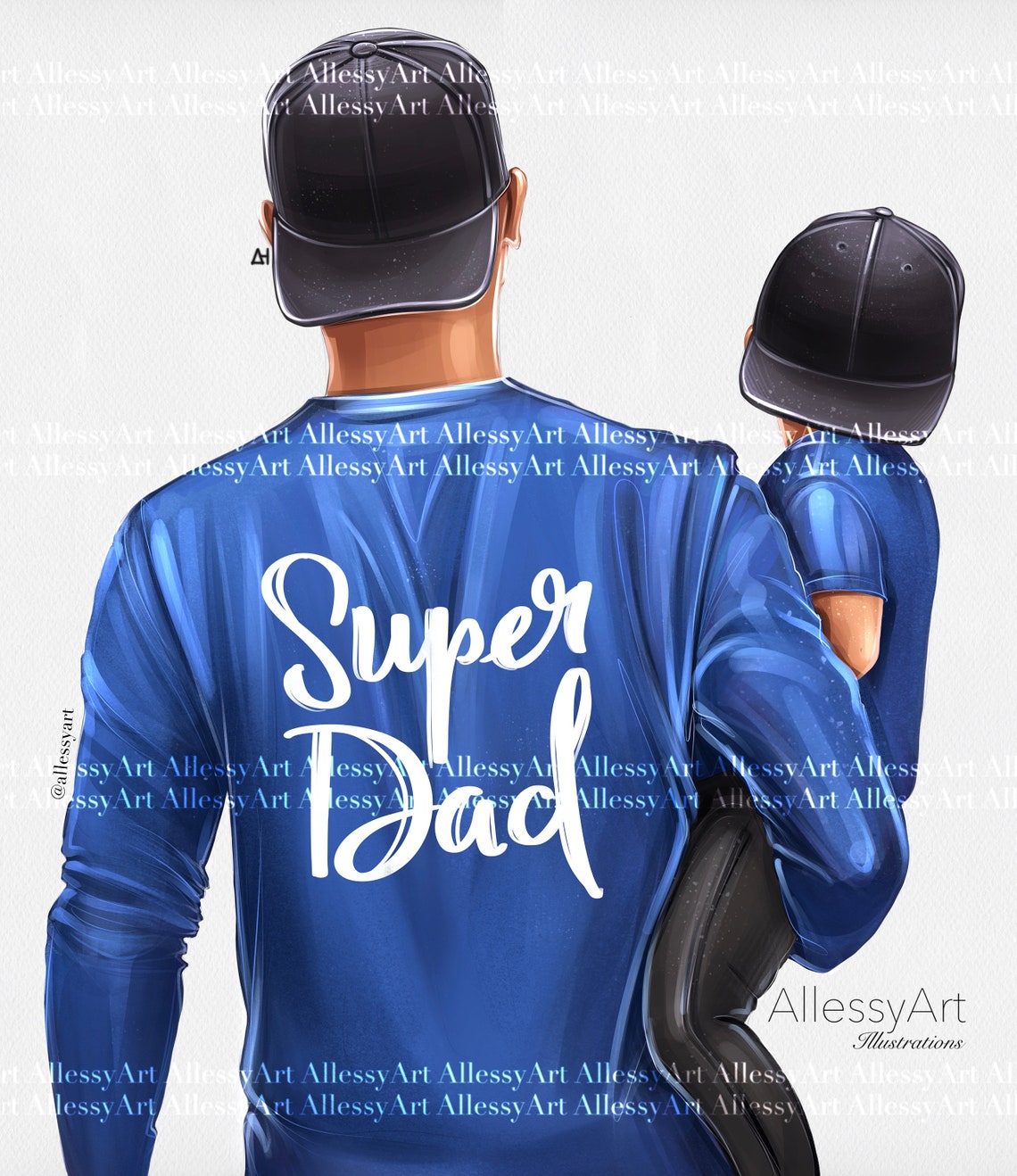 Instant Download super Dad Clipart Daddy and Baby Boy - Etsy