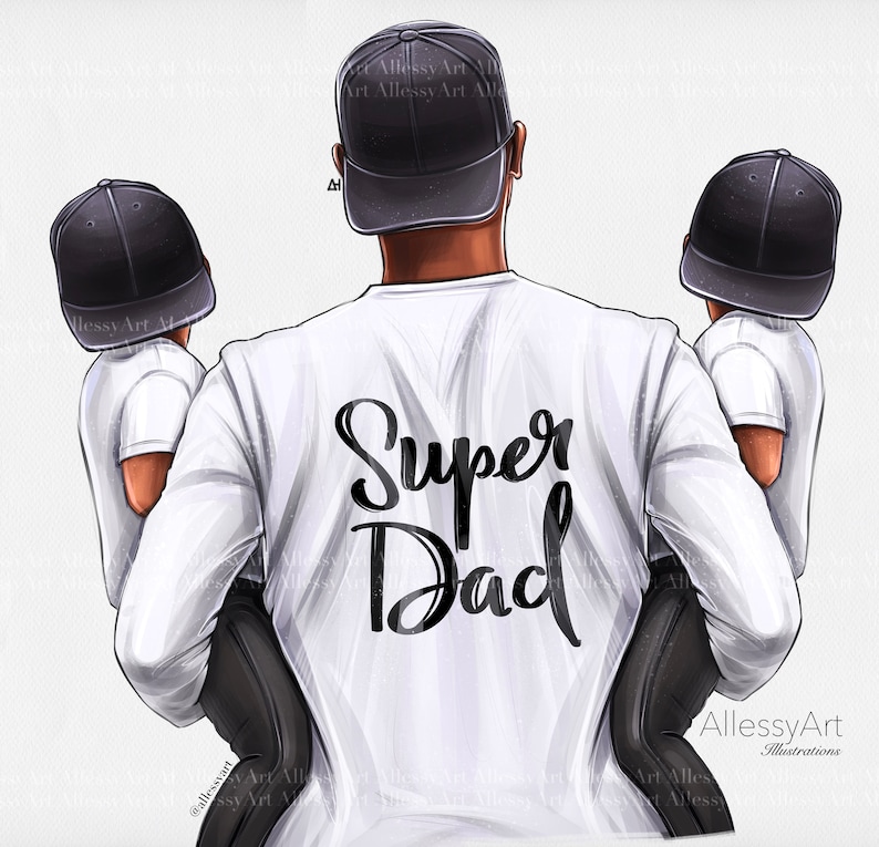 Instant Download Super Dad Clipart,daddy Twin Boys,super Dad & Super ...