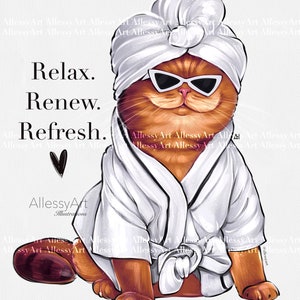 Relax. Renew. Refresh. Instant Download Fashion Illustration Digital ...