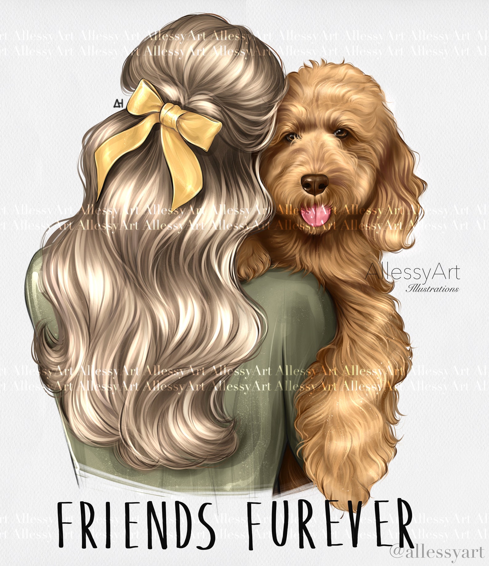 Friends Furever. Instant Download Fashion Illustration Digital - Etsy