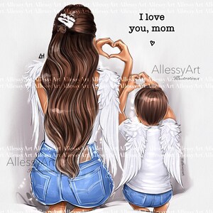 Mother and Son Custom Personalized Drawing. Customized Mom Art Print ...