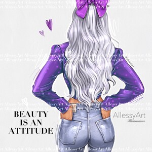 Purple Outfit Fashion Illustration Digital Instant Download Clipart ...