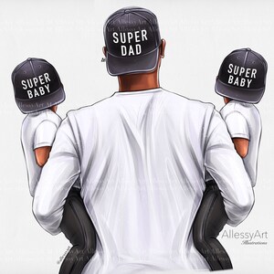 Instant Download Super Dad Clipart,daddy Twin Boys,super Dad & Super ...