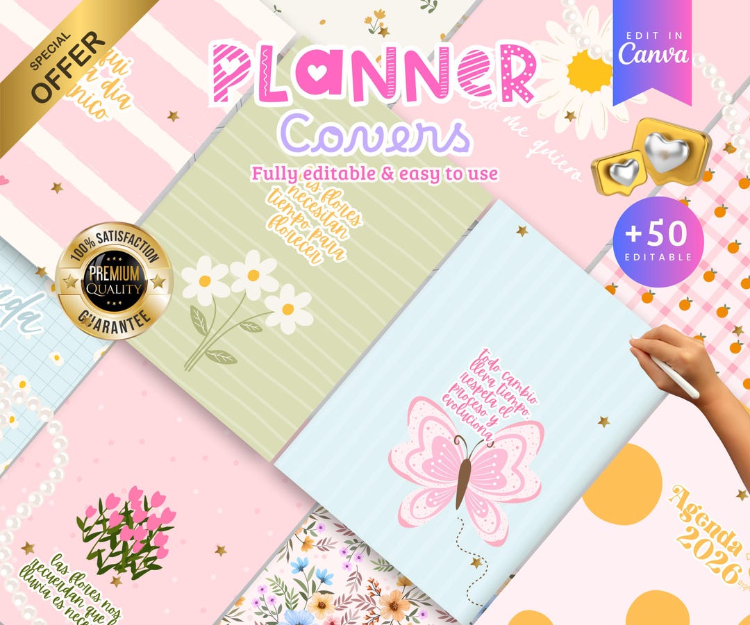 2026 Planner Covers: Editable Canva Templates for Digital & Printable ...